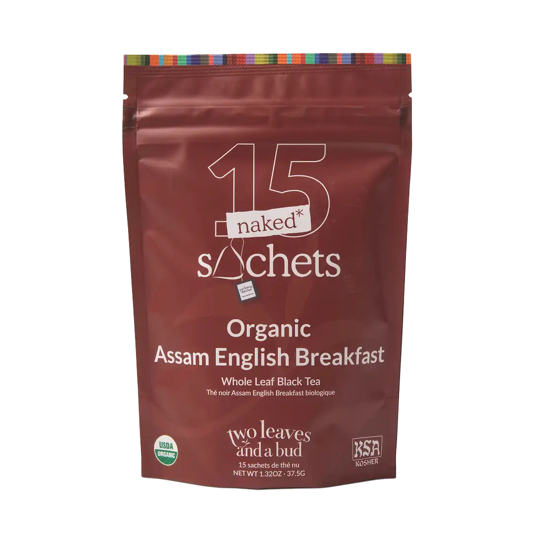 Organic Assam English Breakfast - 15 Naked Tea Sachets – Two Leaves and ...