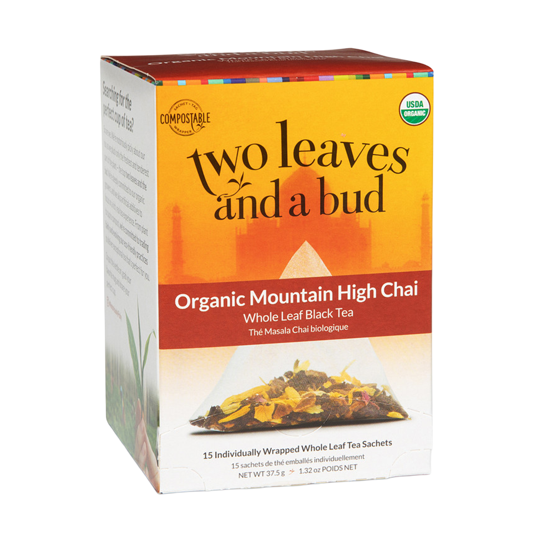 Organic Mountain High Chai Tea Sachets | Two Leaves and a Bud