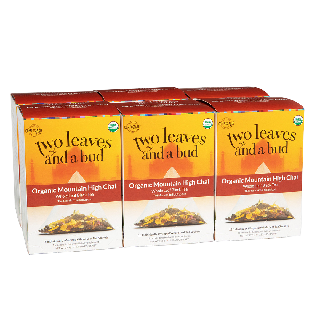 Organic Mountain High Chai Tea Sachets | Two Leaves and a Bud