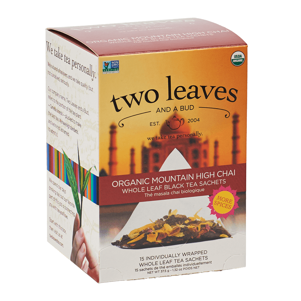 Organic Mountain High Chai Tea Sachets | Two Leaves and a Bud