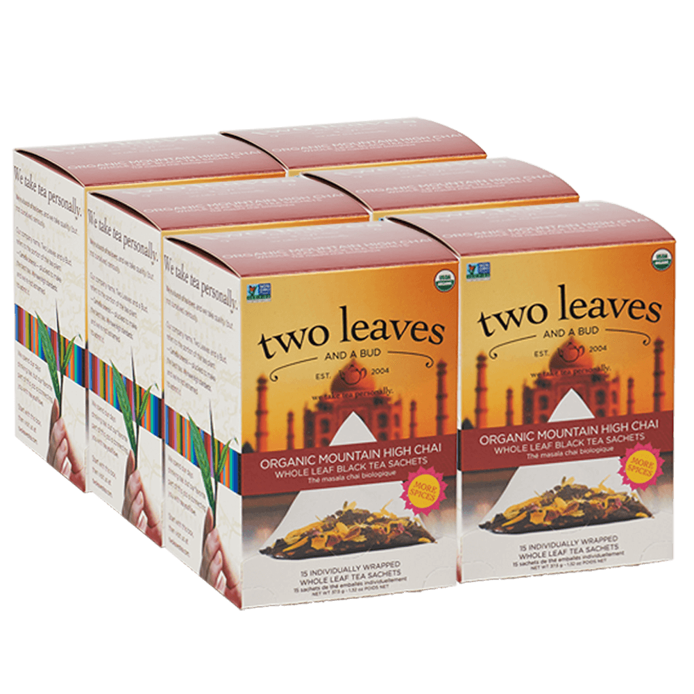Organic Mountain High Chai Tea Sachets | Two Leaves and a Bud